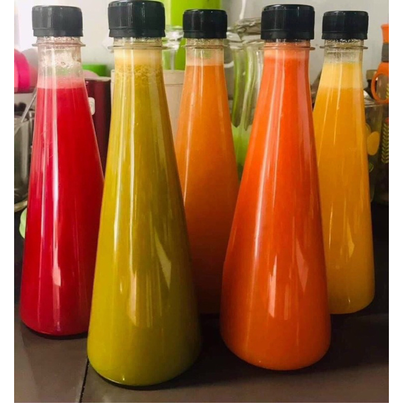 Set of 100 330 ml triangle bottles with black cap | Shopee Malaysia
