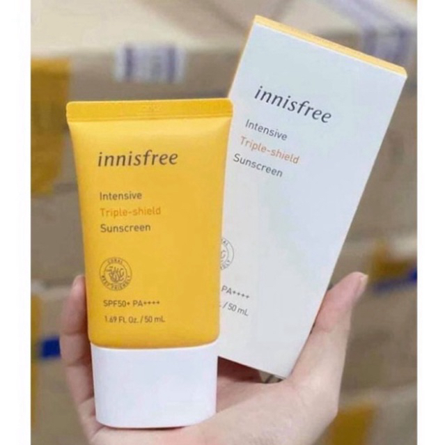 Innisfree Intensive Triple-Shield Sunscreen SPF 50+/PA++++ 50ml Anti-Slip - YELLOW | Shopee Malaysia
