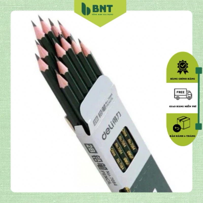 2B Pencils box of 12 DELI 2B Pencil Box High Quality Wooden Pencils for ...