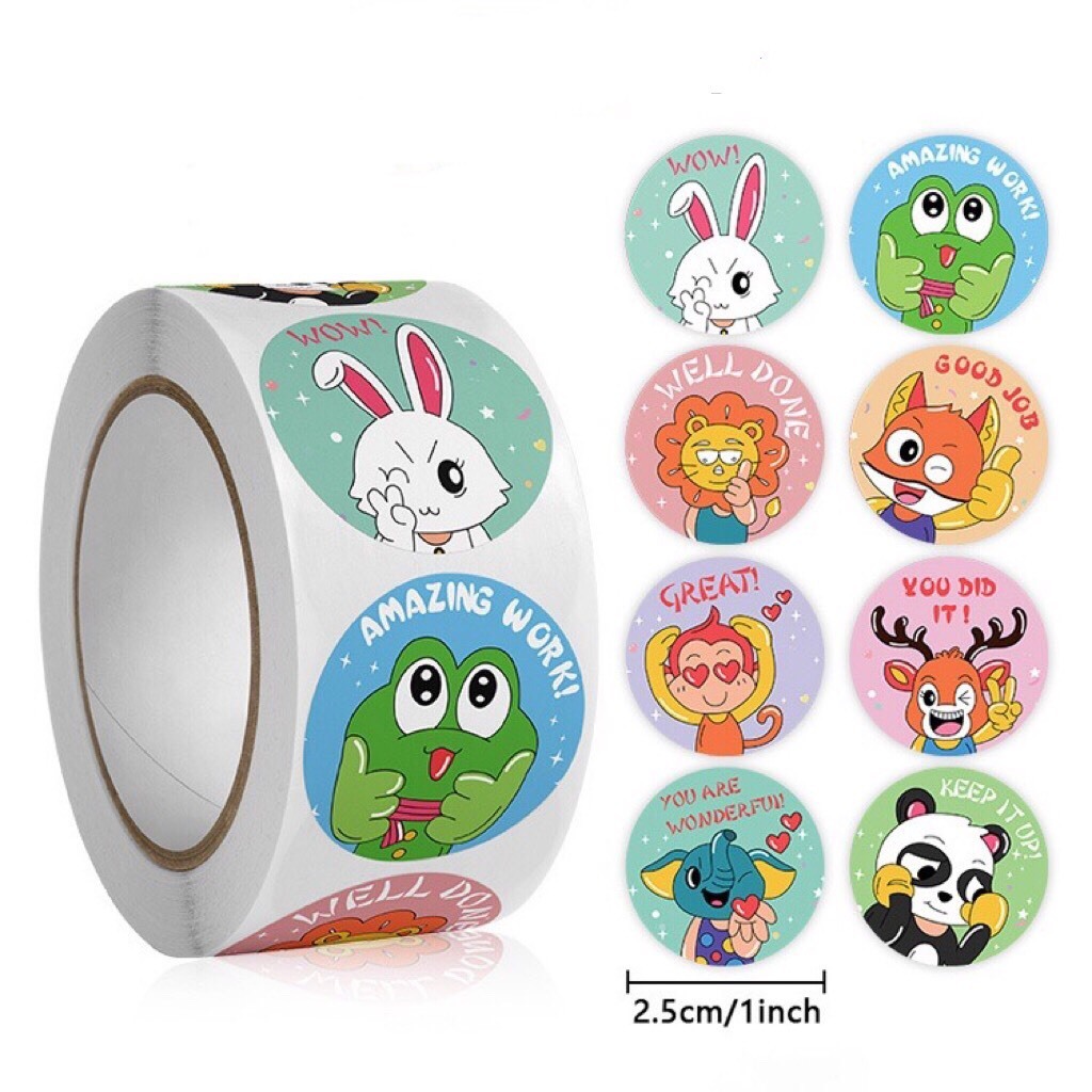 A roll of 500 cute stickers | Shopee Malaysia