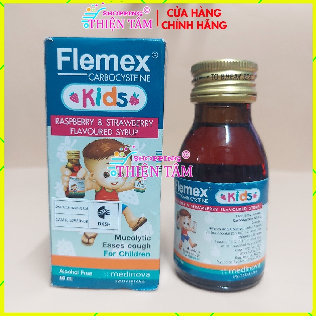 (Strawberry Flavor) Flemex Kids Cough Relief Syrup 60ml Thailand ...