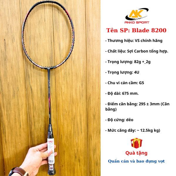 Vs Blade 8200,8300,7600,titan7 badminton racket with free 11kg pre ...