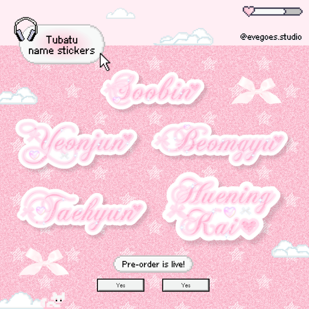 [READ Description] TXT name stickers by evegoes studio / des version ...