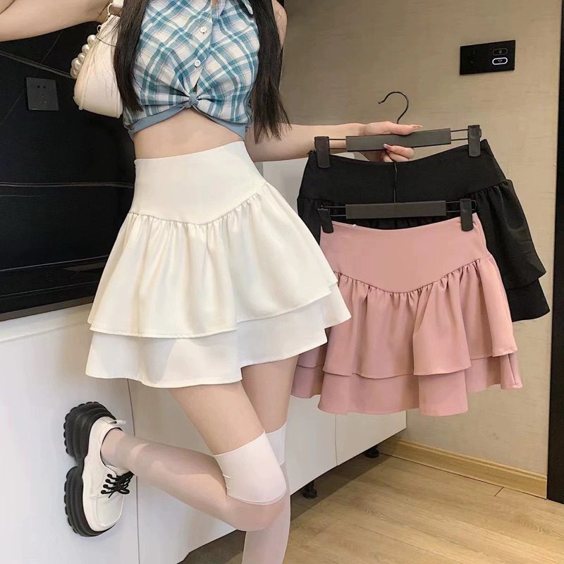 BEAUTIFUL TWO-LAYER Ruffled Skirt with Slim Waist and High Waist HACK ...