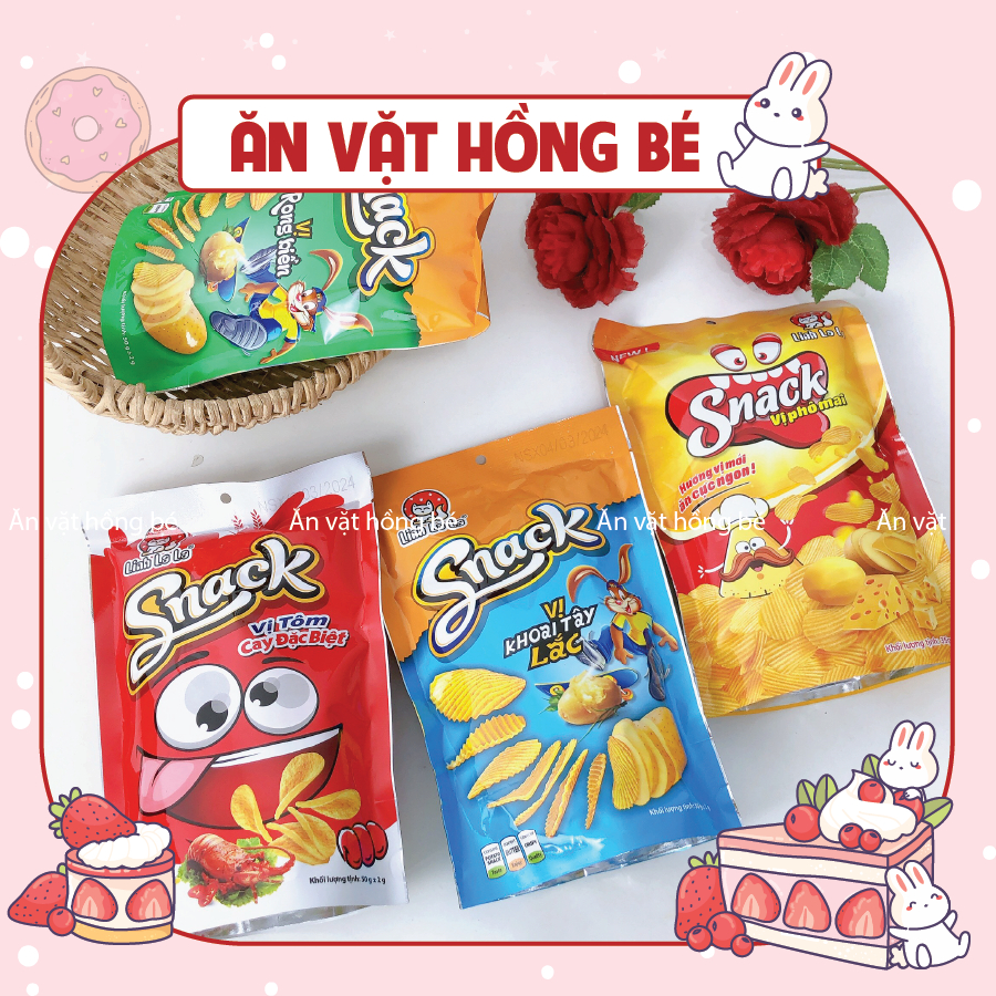 Linh Lala Snack With Shake Potato Flavor, Spicy Shrimp, Seaweed, Cheese ...