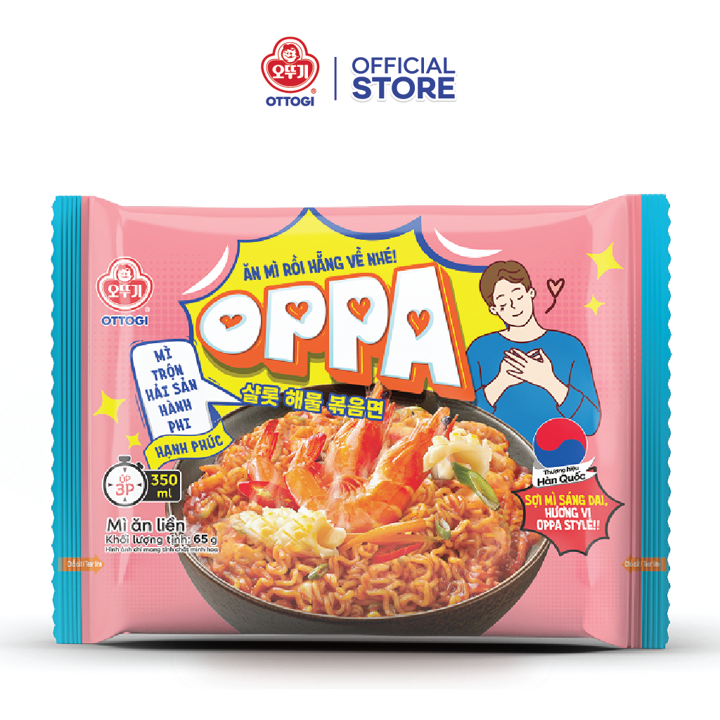 Oppa Ottogi instant noodles mixed with seafood and fried onions 65g ...