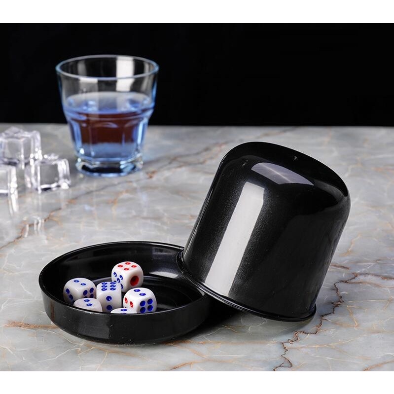 Hat-shaped dice shaker box, dice shaker box for games (5 dice included ...