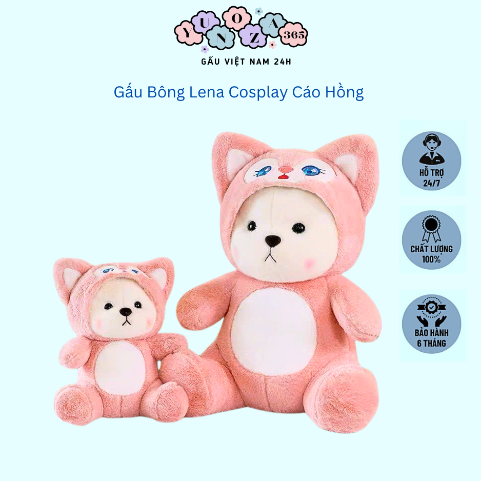 Lena Cosplay Fox Pink Teddy Bear, Lena Premium Fox Teddy Bear Latest ...