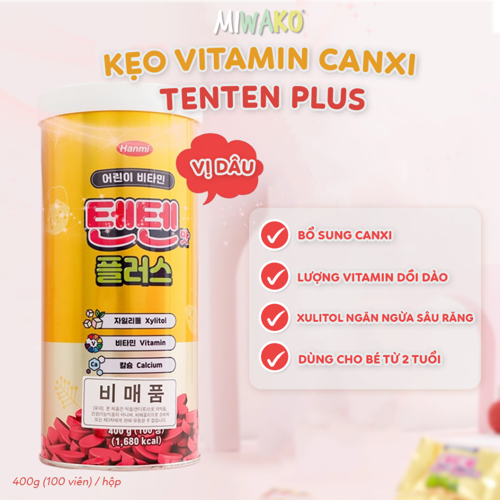 T5 Tenten Plus Vitamin Calcium Candy Box 400g Includes 100 Tablets ...