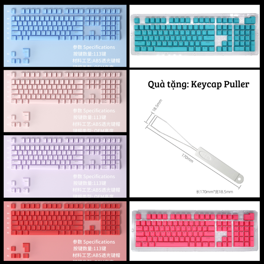 Colorful ABS/PBT Doubleshot Profile OEM keycaps, keycaps for mechanical ...
