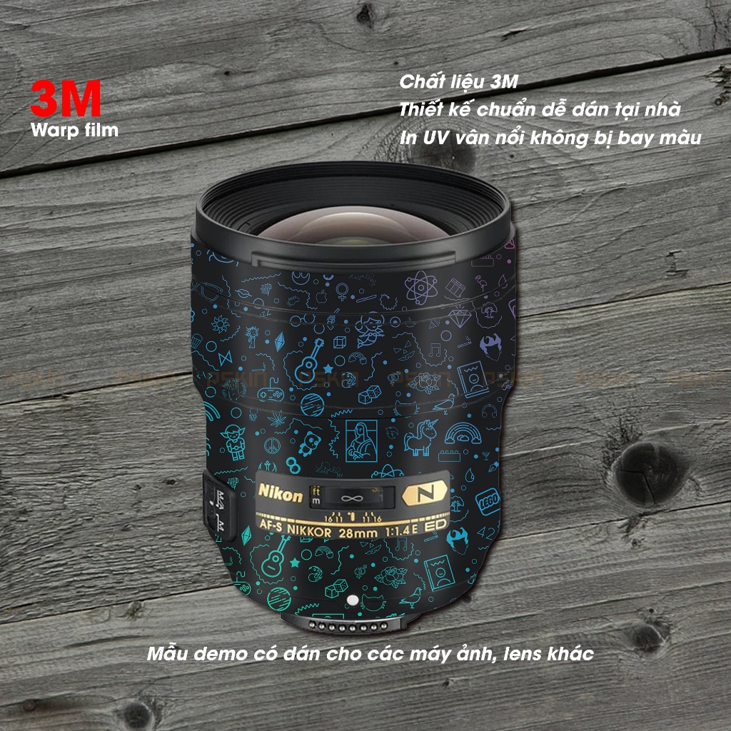 Skin stickers for camera lenses of all types Nikon 105mm, 18-35mm, 200 ...