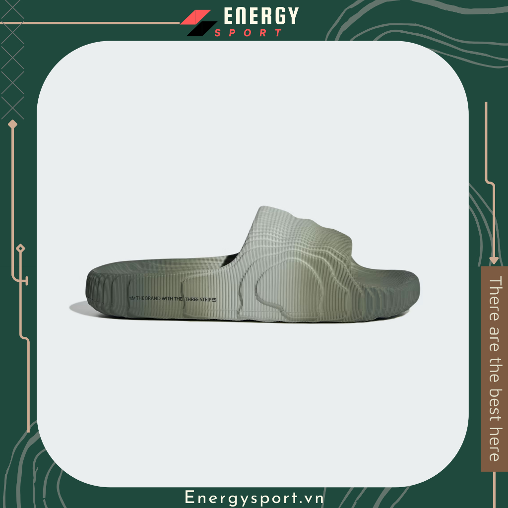 Adidas Unisex Adilette 22 Slides'Silver Green' Slippers IG7494 | Shopee ...