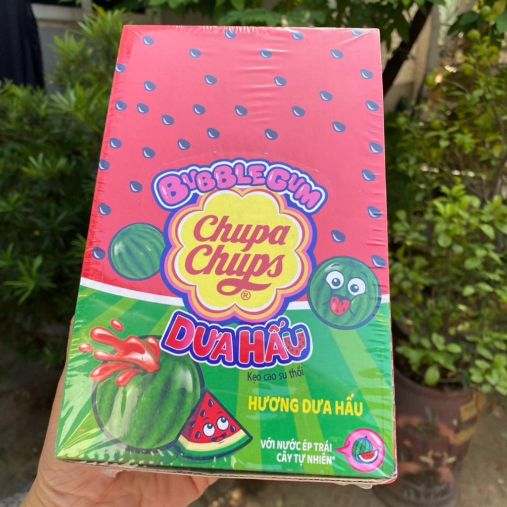 Chupa chups Bubble gum Watermelon gum Box 333g (74 capsules) | Shopee ...