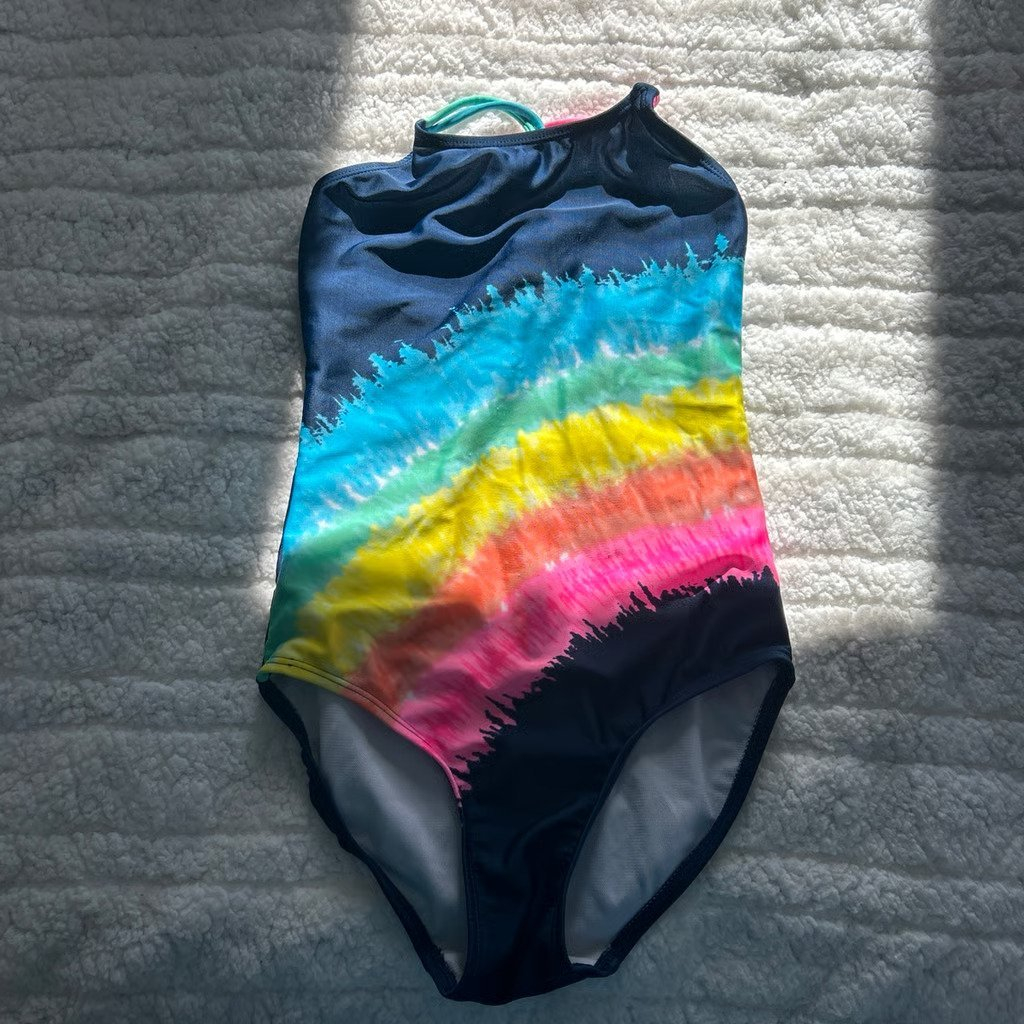 Swimwear for baby, 1-Piece Beach Bikini for girls with Rainbow pattern ...
