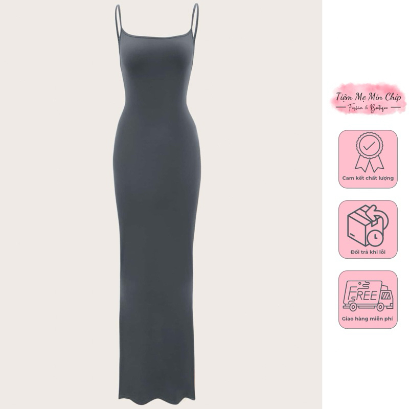 Solid dress with 2 elastic bands, long flared tail - 8 colors - (Auth ...