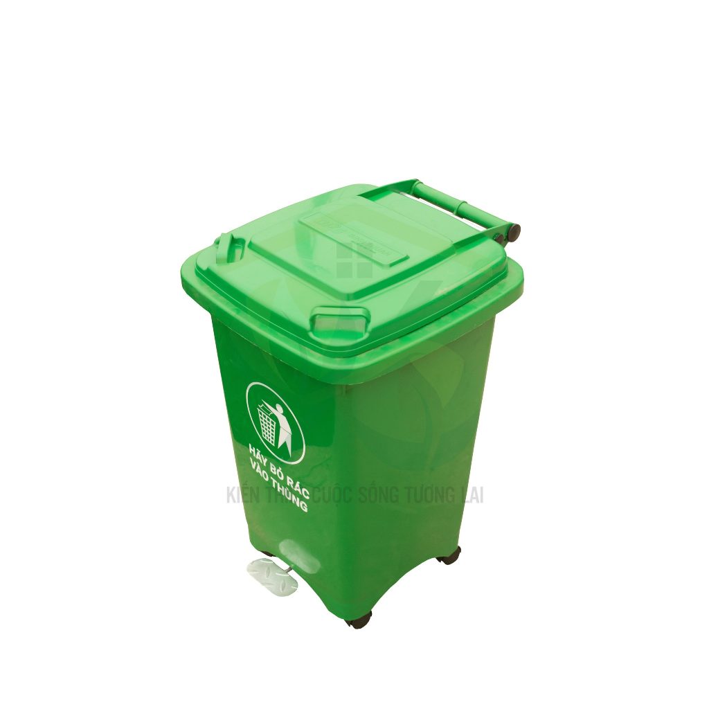 60l HDPE stomp plastic trash can with rotating wheels | Shopee Malaysia