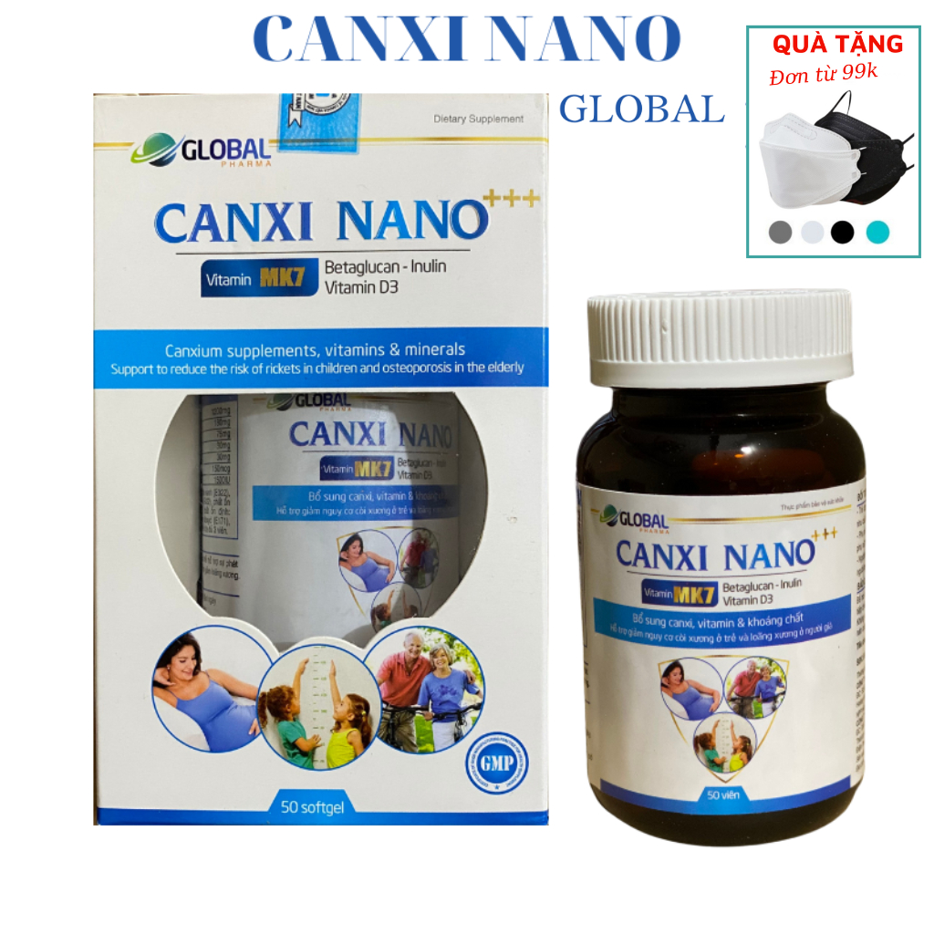Nano MK7 Calcium Oral Tablet Develops Height, Strong Bones - Box Of 50 ...