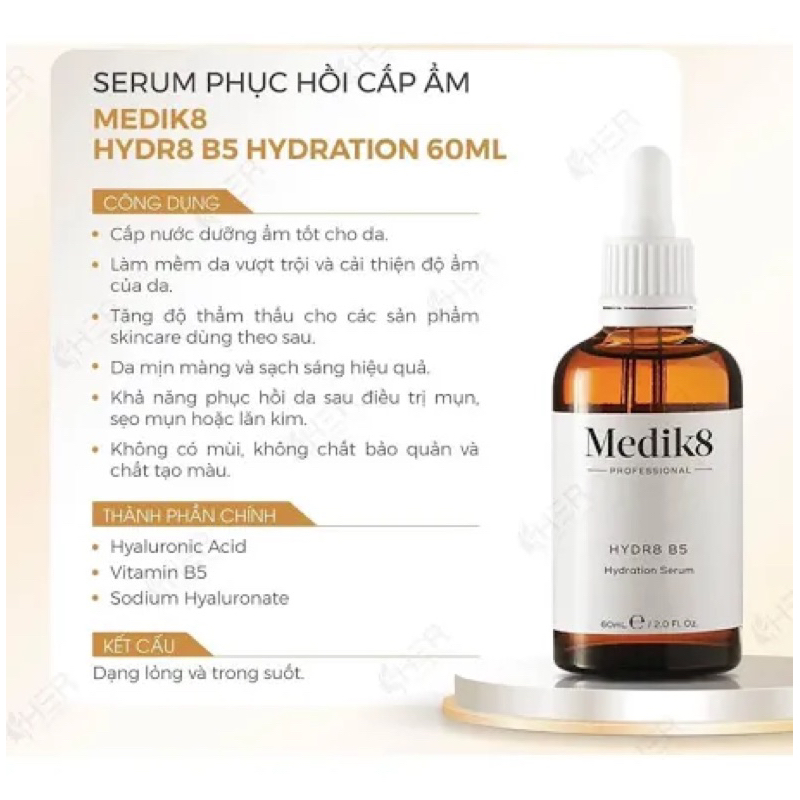 Medik8 Hydr8 B5 Hydration Moisturizing And Regenerating Serum 60ml ...