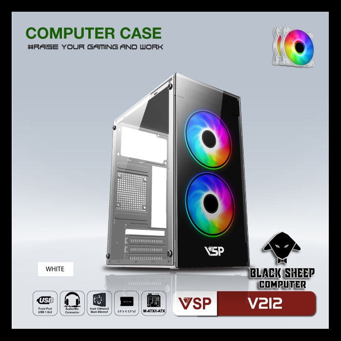 Vsp V212 WHITE Case (OPTION FAN) | Shopee Malaysia
