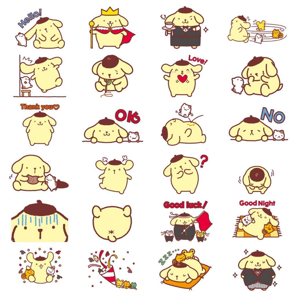 Set of 24 cute Animated Pompompurin stickers TooYoo BK30090 | Shopee ...