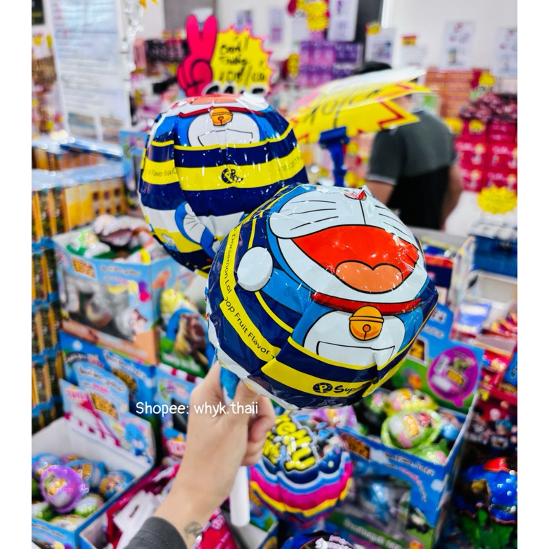Giant Thai Doraemon lollipop with fruit flavor (10 small sticks inside ...