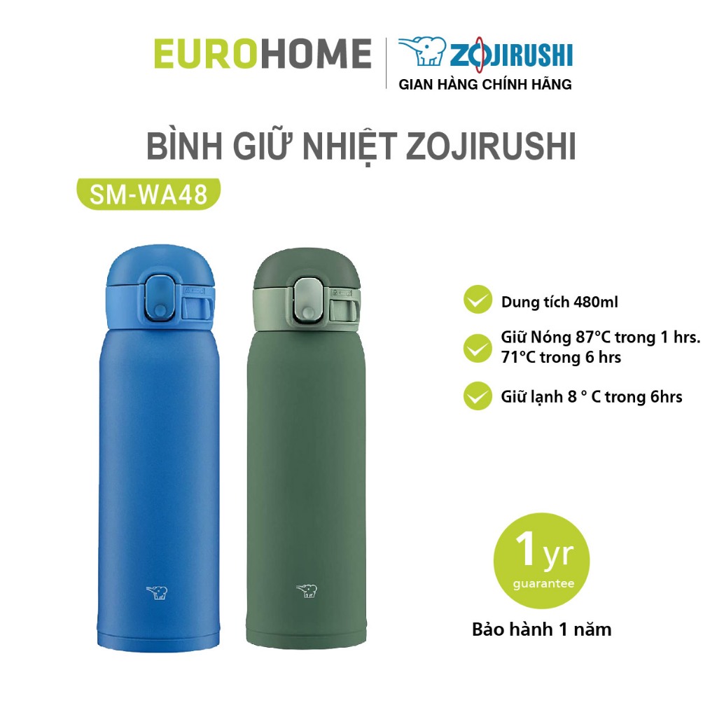 Zojirushi SM-WA48 Thermos Flask 0.48 Liter Capacity, Made In Thailand ...