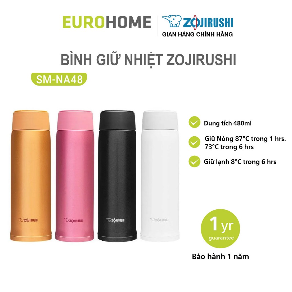 Zojirushi SM-NA48 Hot And Cold Thermos Bottle, 480ml Capacity, Made In Thailand, Genuine ...