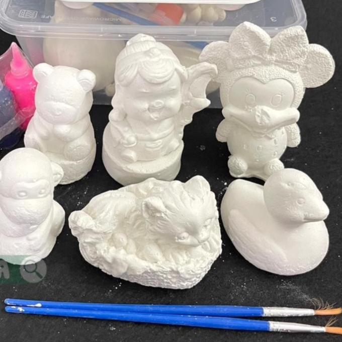 Plaster Painting Set for Children Full COLOR + BRUSH - Coloring Statue ...