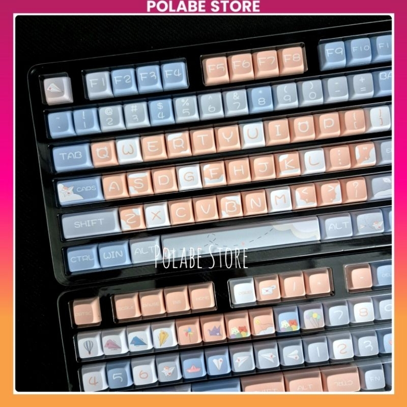 Keycap XDA Paper Airplane profile PBT Dyesub mechanical keyboard Polabe ...