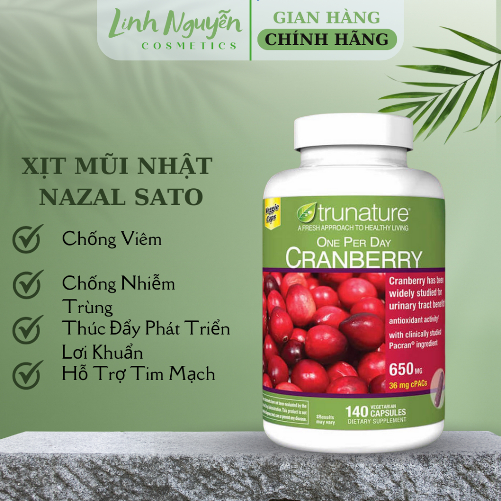 OXY Trunature Cranberry Urinary Tract Inflammatory Support 650mg, Box ...