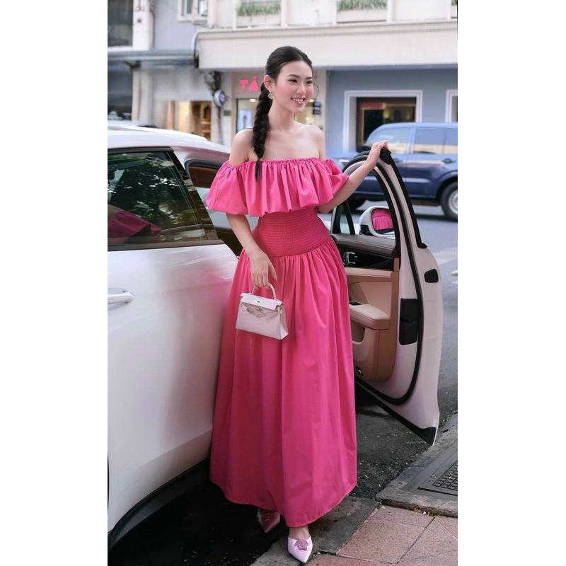 Fashionable female party dress to wear out cool cotton, ruffled ...