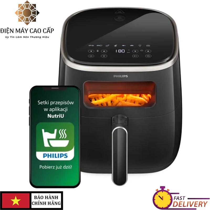 Philips HD9257 5.6 Liter - 1700W oil-free fryer, food observation glass ...