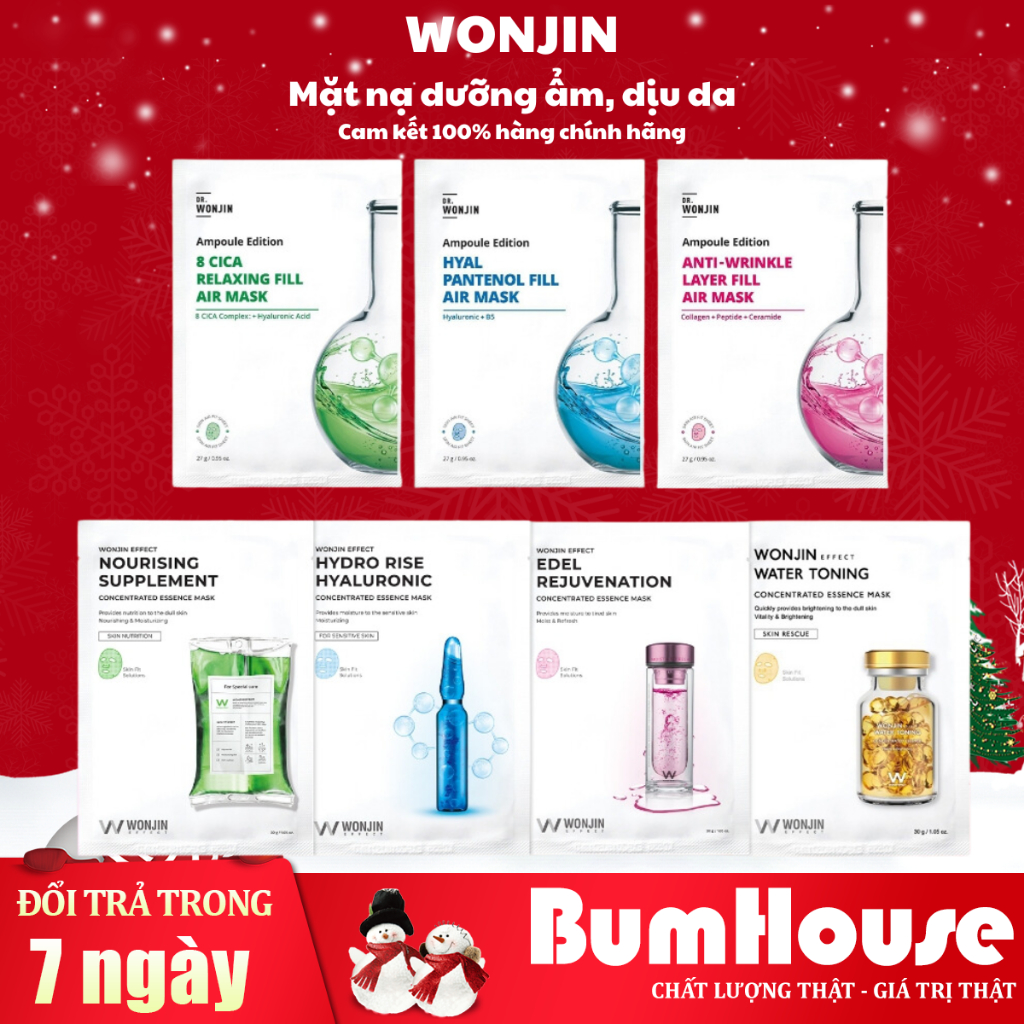 COMBO 10 Pieces MIX WonJin Effect Mask Whitening, Soothing, Restoring ...