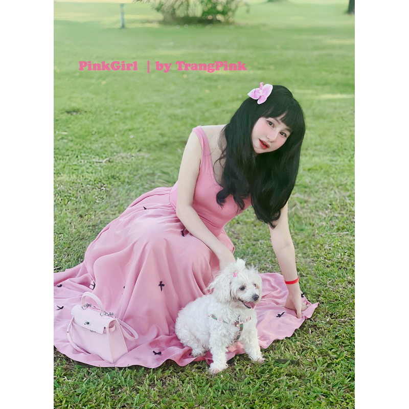 Pinkgirl Clothing_Pink puffy two-strap dress|Black(original photo ...