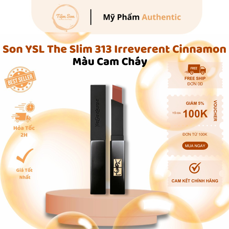 Ysl The Slim Velvet Radical 313 Irresistible Cinnamon Lipstick – Burnt ...