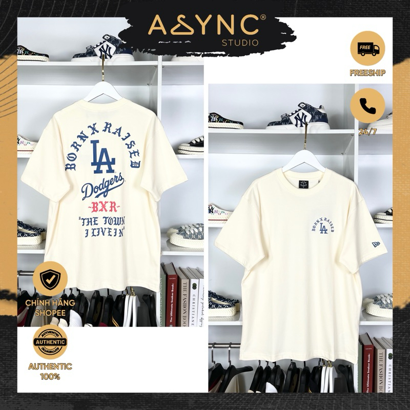 (Auth) New Era X MLB LA Dodgers Born X Raised Cream White T-Shirt CODE ...