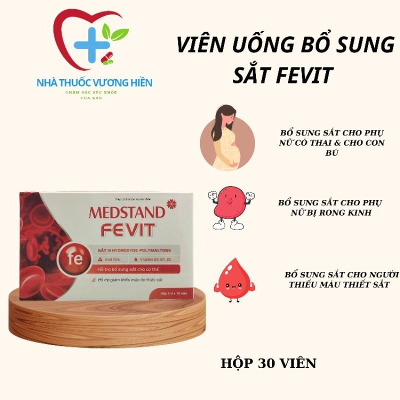 Fevit Medstand Blood Supplement Pills - Supplement Iron, Folic Acid ...