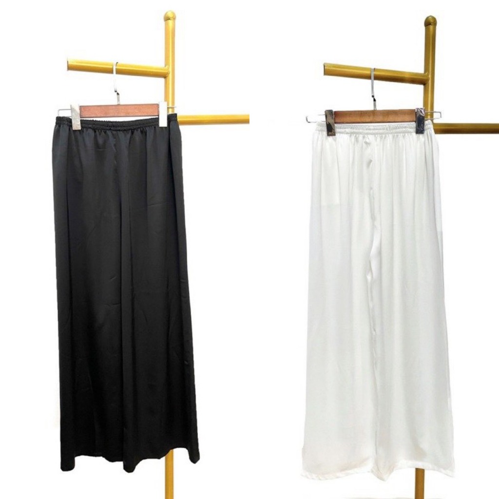 Ba ba pants wear ao dai made of satin silk fabric, wide leg, soft ...
