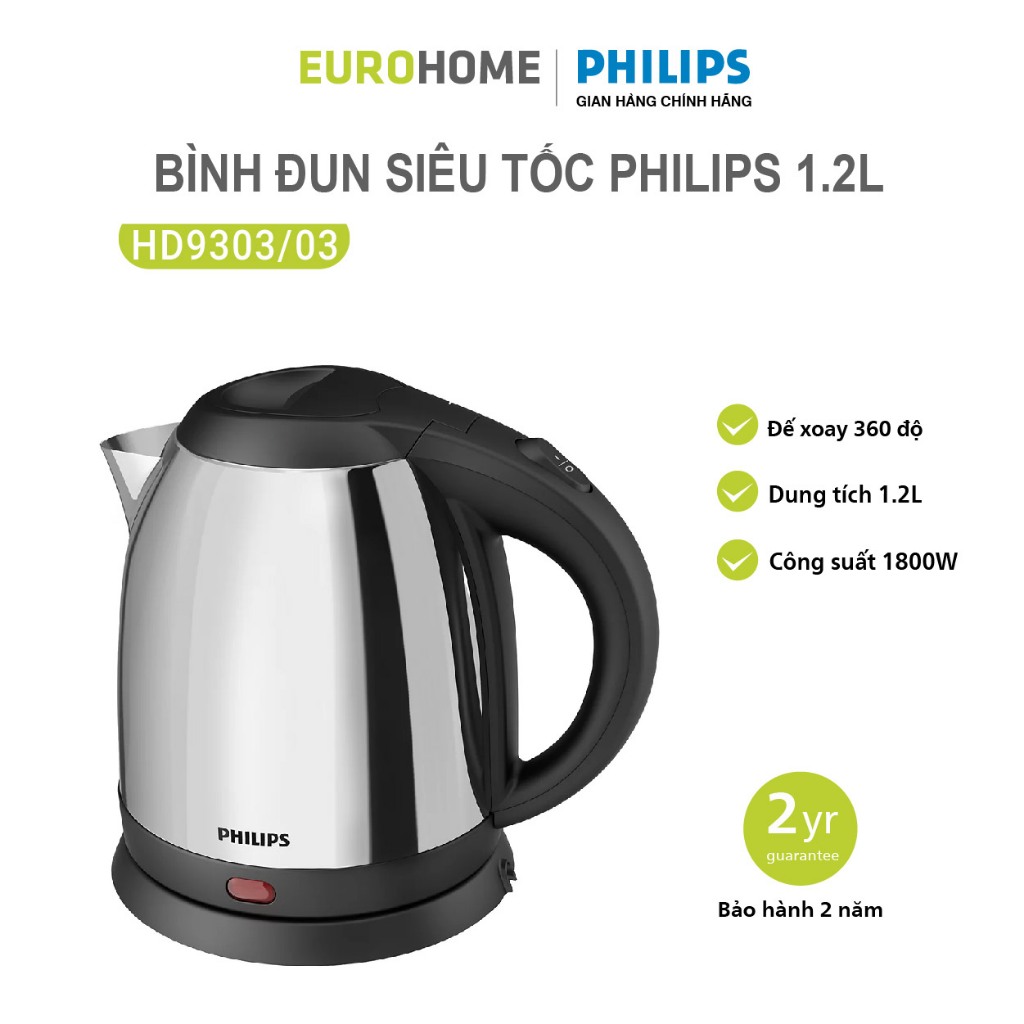 Philips HD9303/03 electric kettle, 1.2L capacity, safe material ...