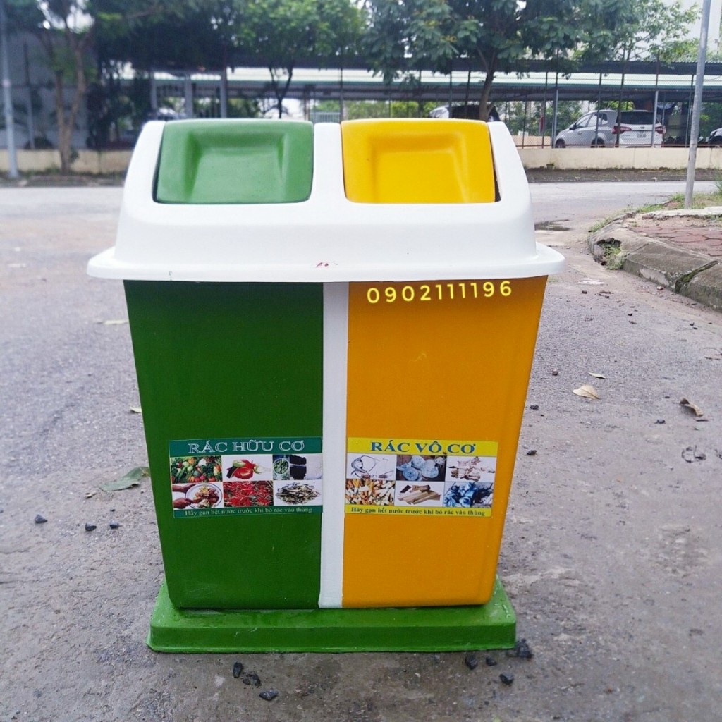 Outdoor 2-compartment Composite Garbage Sorting Bin 01 | Shopee Malaysia