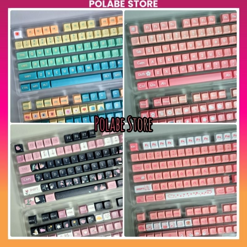 Keycap XDA Blossom Lotus XDA profile PBT mechanical keyboard with sharp ...