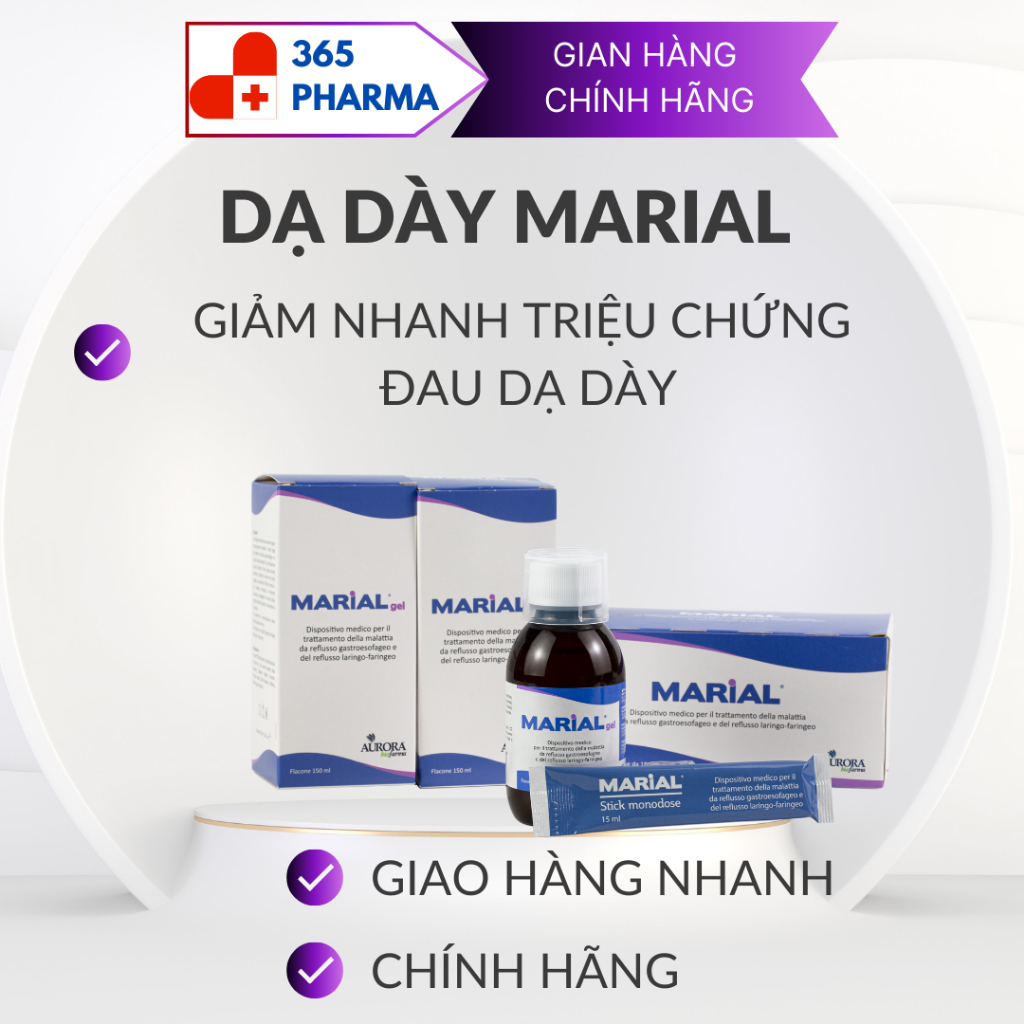 Marial gel Reduces Stomach Reflux, Esophagus, Throat, Larynx (Box Of 20 ...