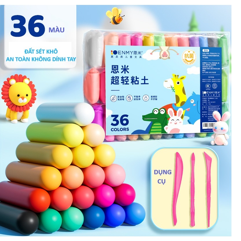 Safe self-drying clay for babies, non-sticky to hands Combo pack of 36 ...