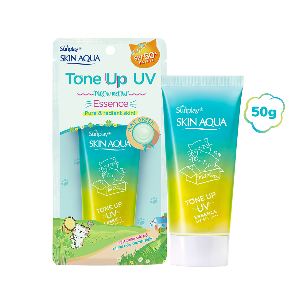 Sunplay Skin Aqua Tone Up UV Essence Mint Green SPF 50+ PA++50g | Shopee Malaysia