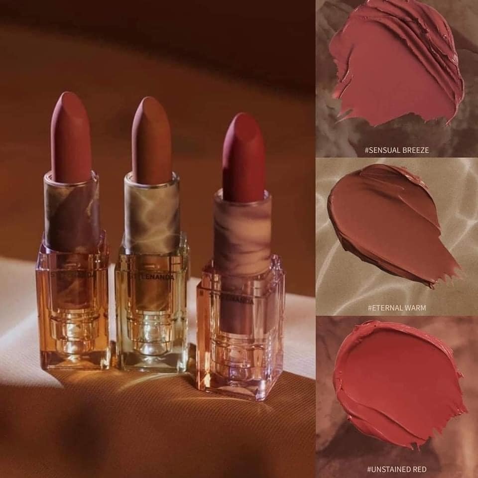 3ce Soft Matte Lipstick Eternal Warm Sensual Breeze Unstained Red Matte