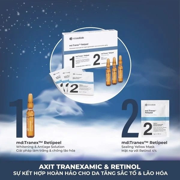 Set MDceuticals Md: Tranex Retipeel (1 ampoule 2ml + 1 mask 3g) | Shopee Malaysia