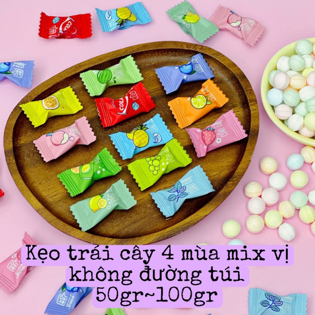 Cool sugar-free four-season fruit candy with mouth-watering mint, 50gr ...