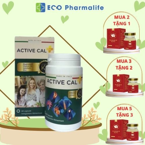 Italian Calcium Active Cal Plus - Organic Calcium + Vitamin D3 K2 - Box ...
