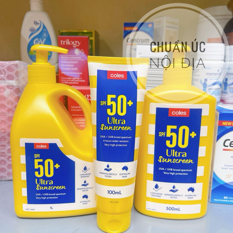 Australian Coles Ultra Sunscreen SPF50+ 100ml-500ml-1000ml | Shopee ...