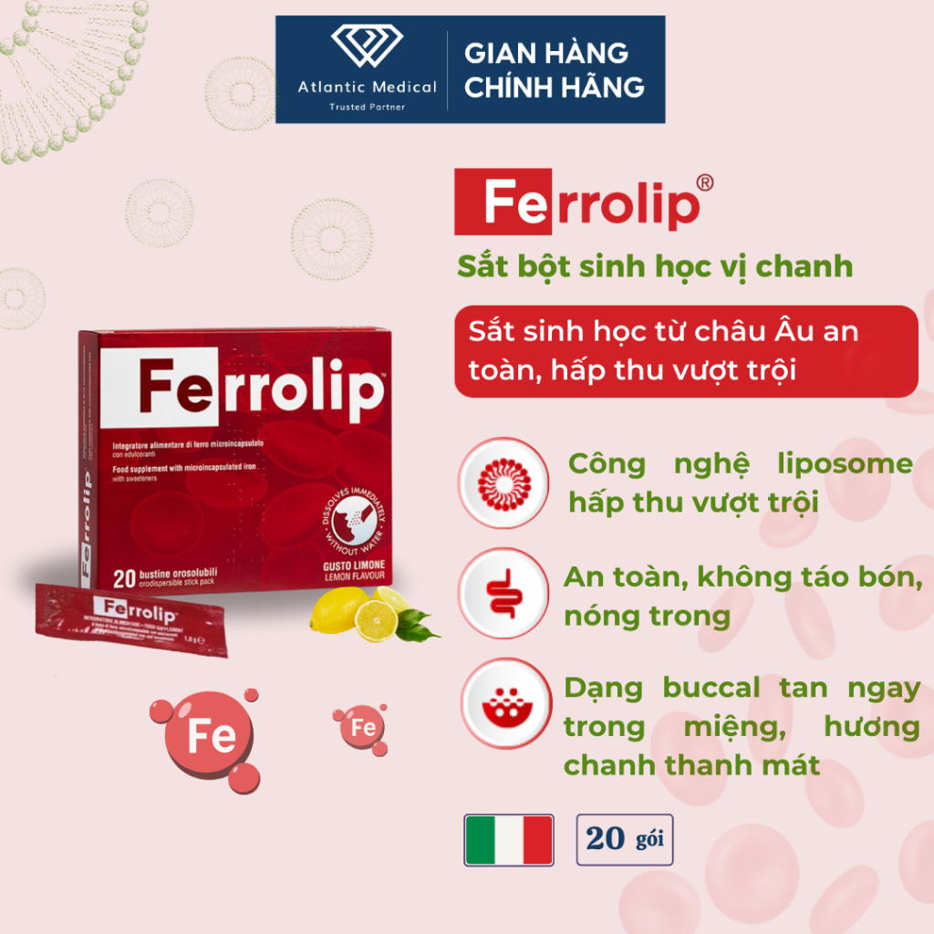 Genuine - Iron FERROLIP Powder Fortified Organic Iron Liposome No Lemon ...